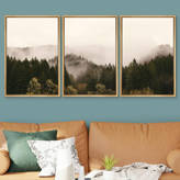 IDEA4WALL Canvas Print Wall Art Set Arctic Winter Mountain Range Forest Nature Wilderness ...